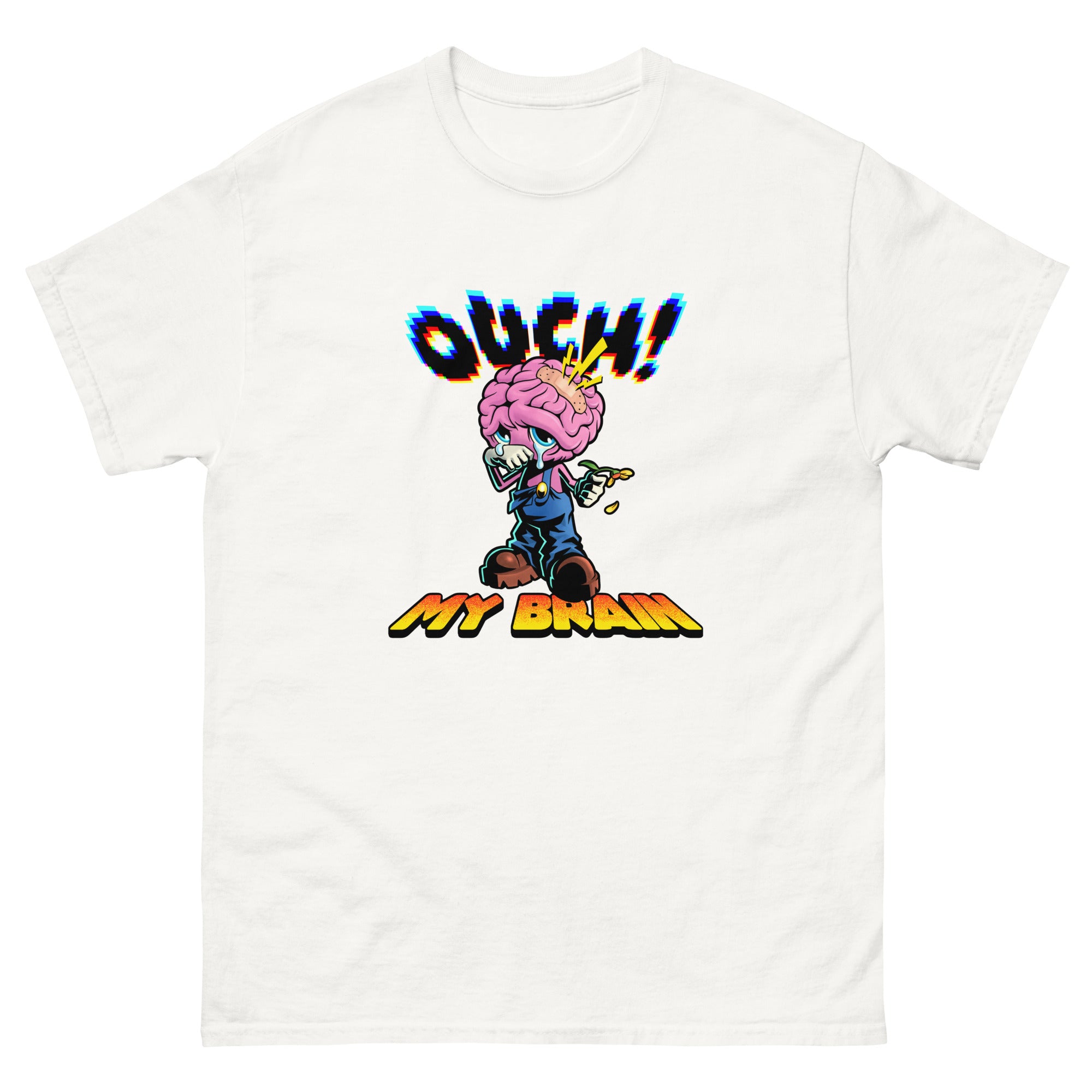 'OUCH! MY BRAIN' White T-Shirt – Jacob Sharpe